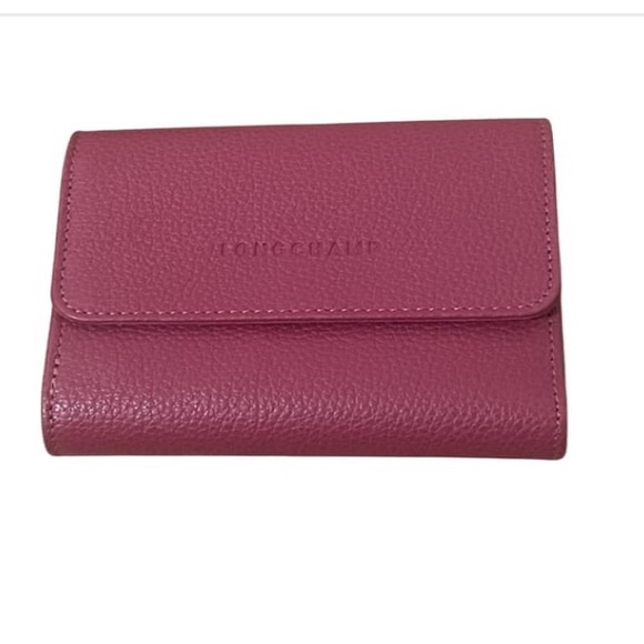 Longchamp | Bags | Longchamp Bifold Wallet Pink Leather Euc | Poshmark
